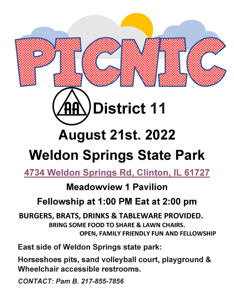 District 11 Picnic - Alcoholics Anonymous Central Illinois District 11